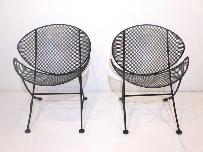 2 Orange Slice Mesh Chairs by Maurizio Tempestini for Salterini For ...