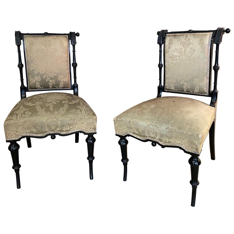 2 Original Napoleon III Ebonized Chairs, France, 1850s For Sale at 1stDibs