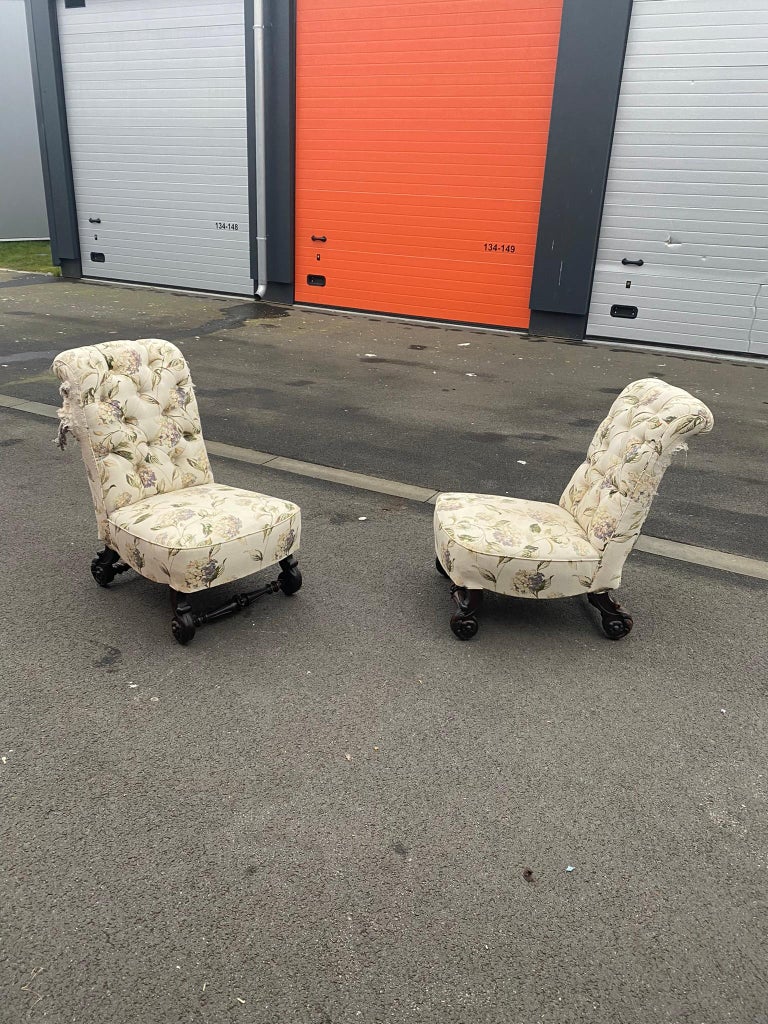 2 Original Napoleon III Low Chairs, France, 1850s For Sale at 1stDibs