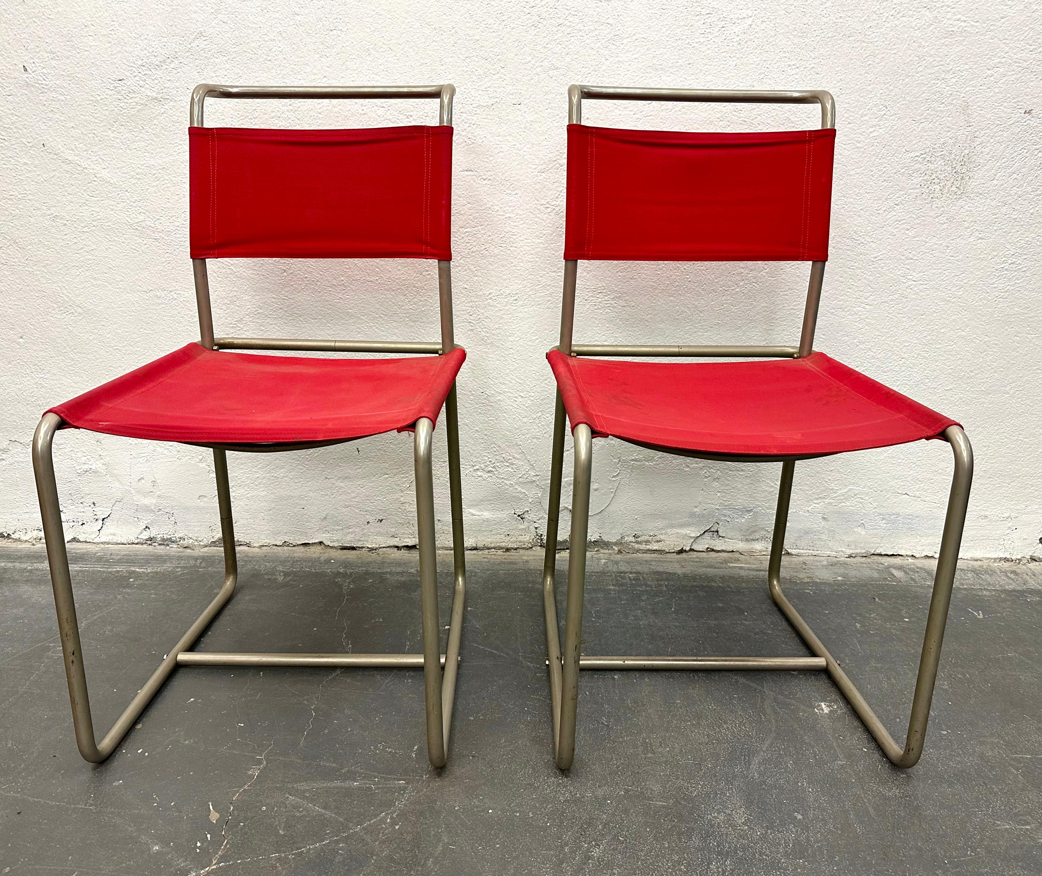 2 Pair Early and Rare Variant Marcel Breuer B5 chair For Sale at 1stDibs