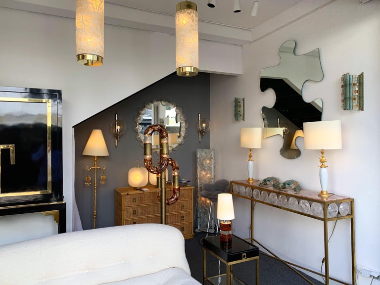 Pair of Sconces Hammered Glass by Biancardi and Jordan Arte, Italy ...