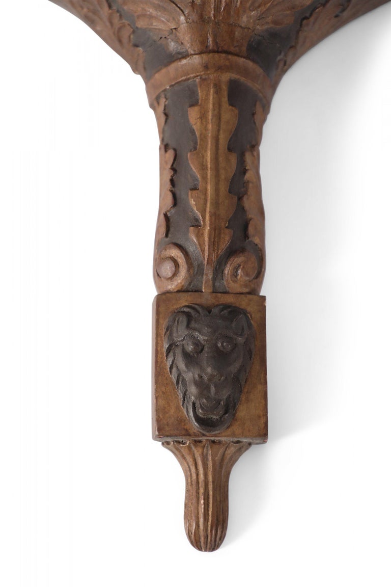 2 Pairs of Neo-Classical Style Carved Greek Key and Acantus Leaf Design ...