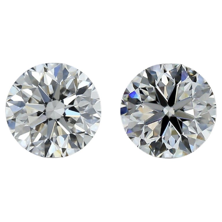 2 pièces Diamants naturels, 0,82 ct - ronds - G - VS2, certificat GIA En vente sur 1stDibs