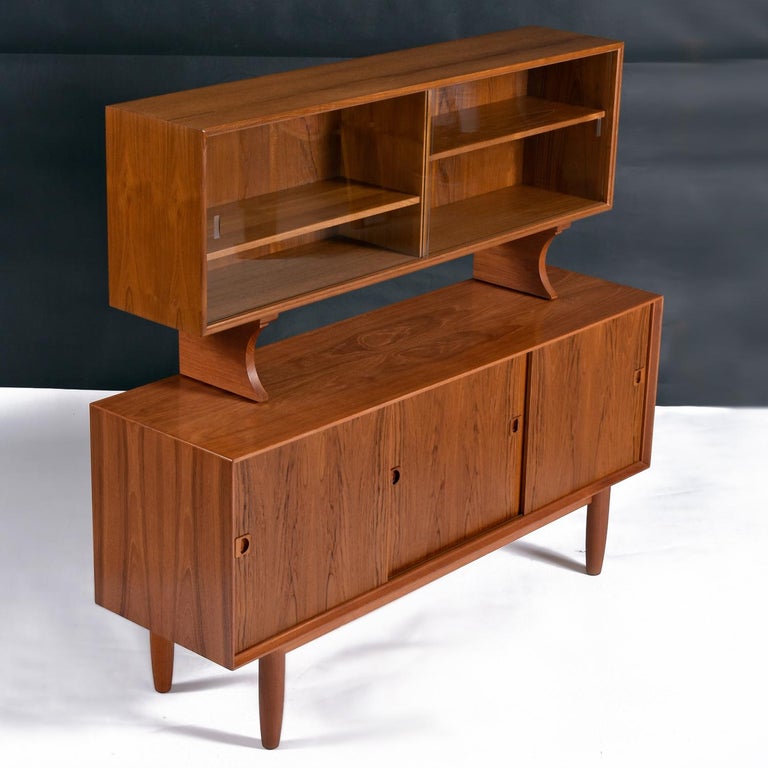 2-teilig K.L. Dansk Danish Moderne dänische Hutch-Anrichte aus Teakholz ...