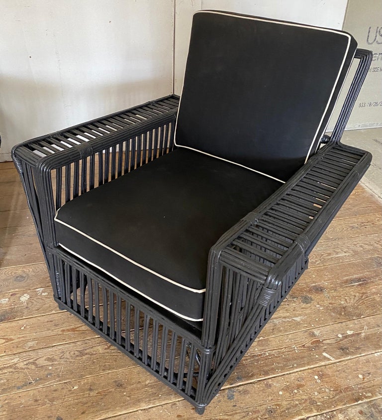 2 Piece Split Reed / Stick Wicker Settee and Chair Set For Sale at 1stDibs