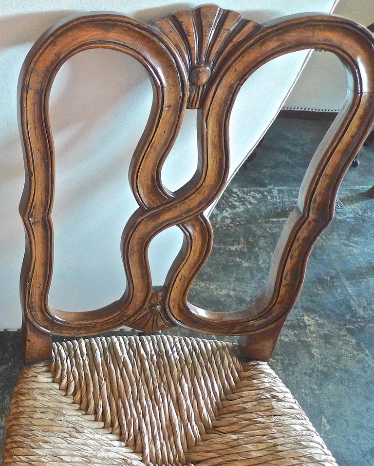 Reproduction French Louis XVI Style Bar Stool with Rush Seat and High ...