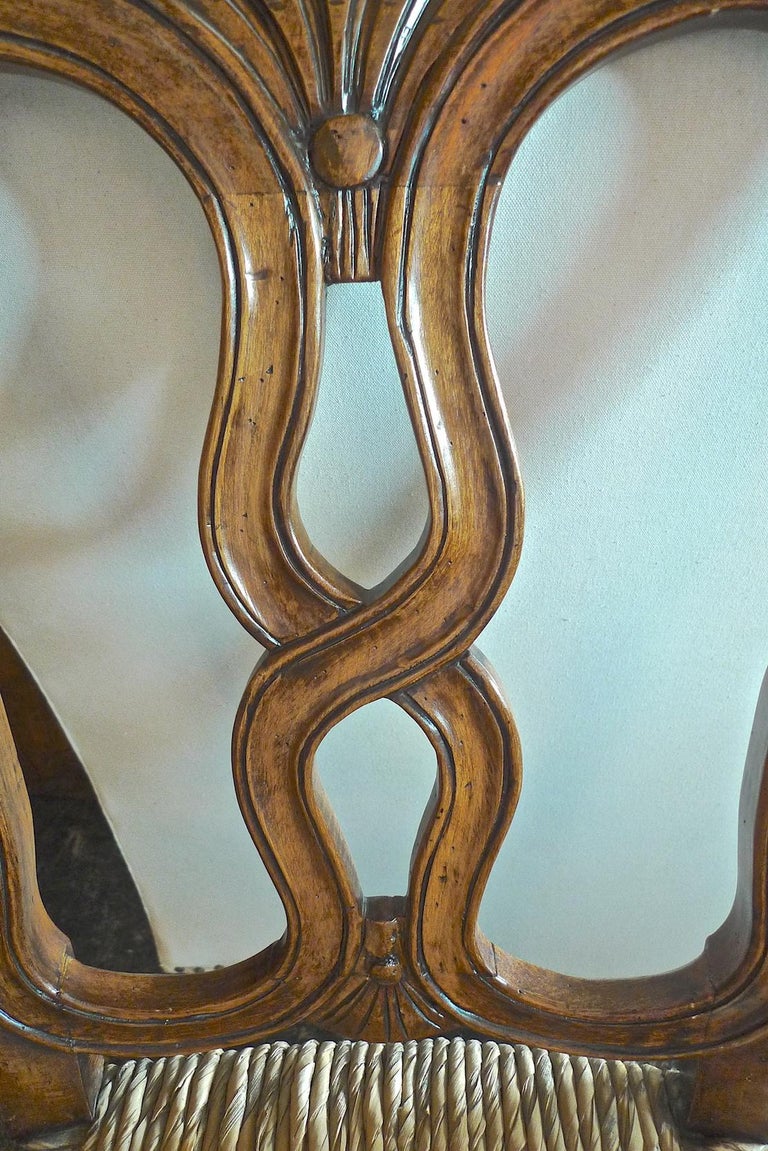 Reproduction French Louis XVI Style Bar Stool with Rush Seat and High ...