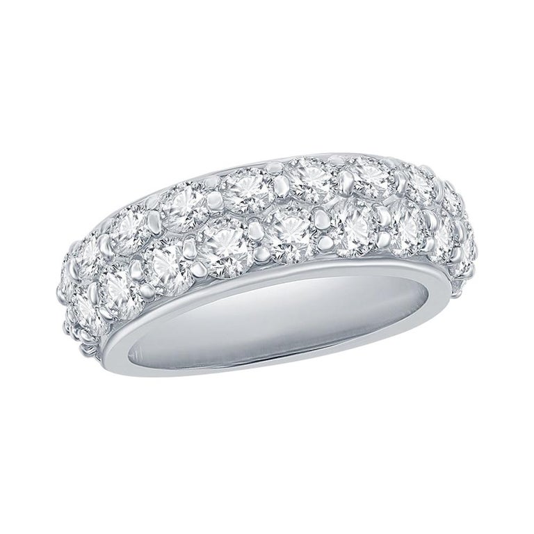 2 Row Diamond Ring 3 Carats For Sale at 1stDibs