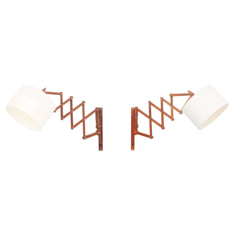 2 Scissor Wall Lamps by T Zweers, Holland, 1960s at 1stDibs