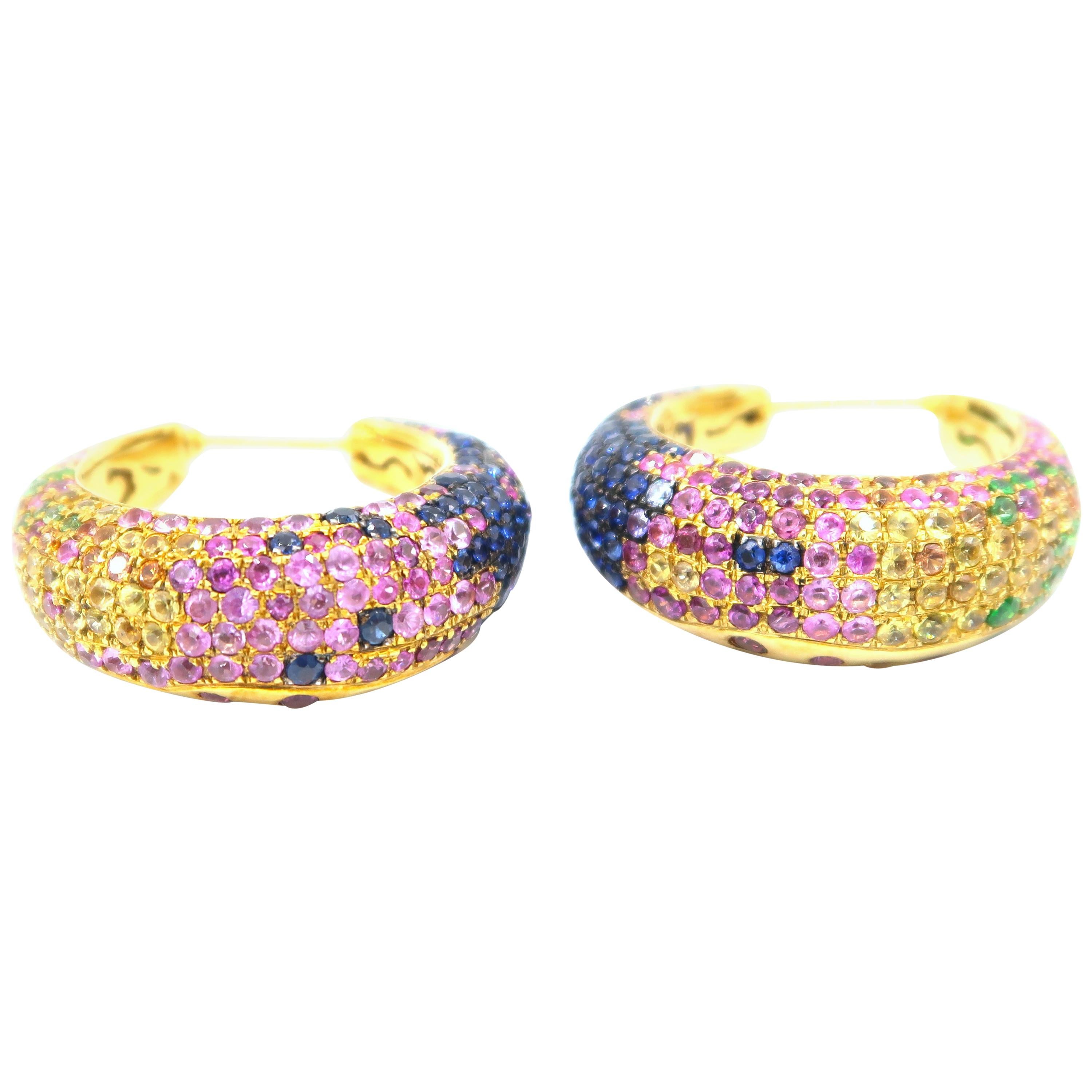 Amethyst Blossom Stone Dangle Hoops For Sale at 1stDibs