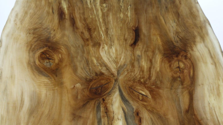 2 Slab Book Match Live Edge Maple Table Industrial Legs Cast Iron For ...