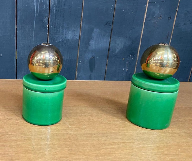 Italian design ,2 Small Ceramic Boxes, circa 1970 For Sale at 1stDibs