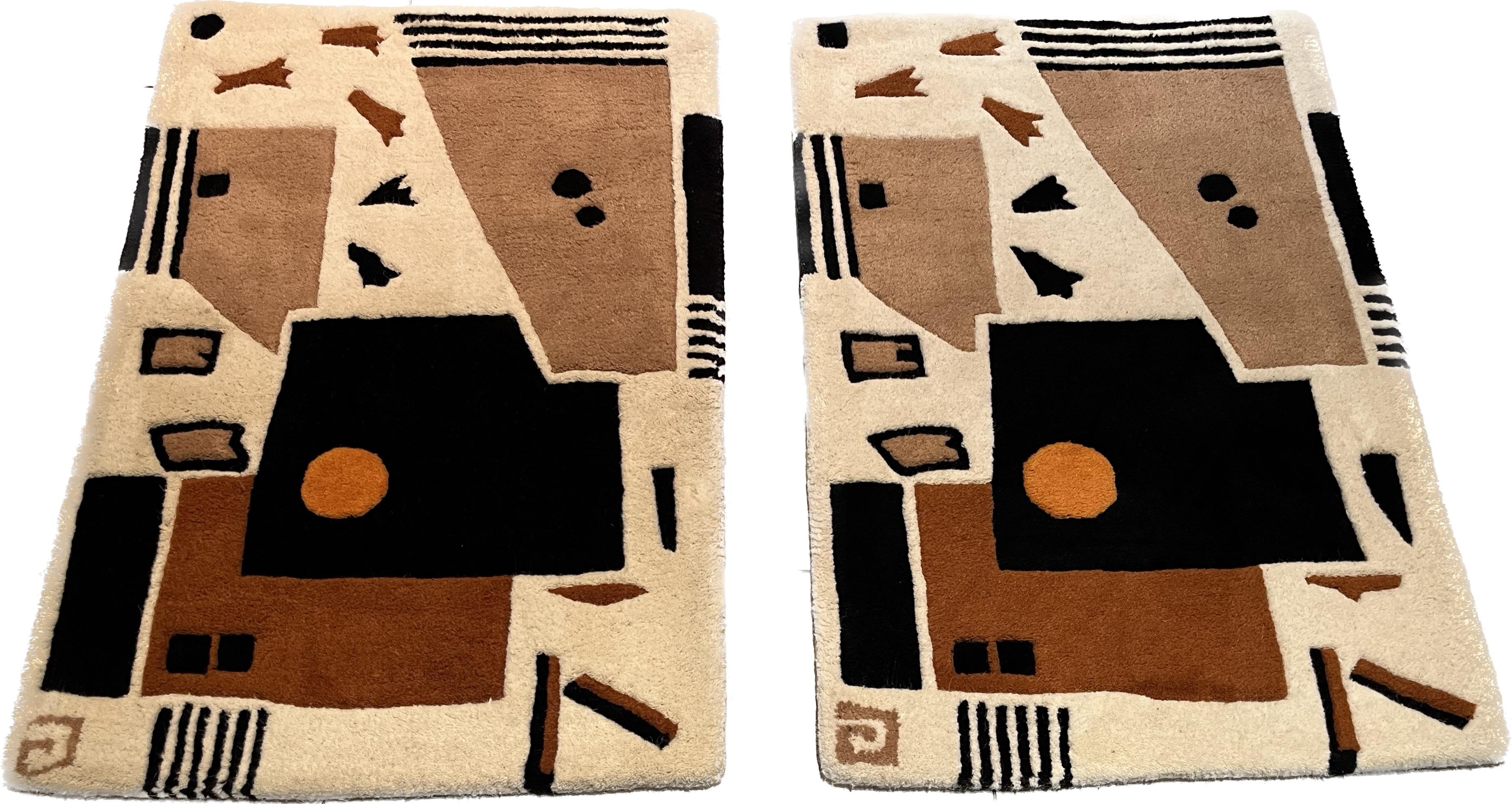 2 Small Modern Hand Tufted Rugs For Sale at 1stDibs