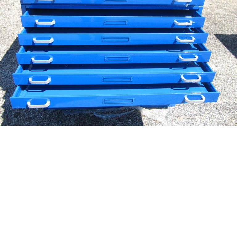 2 Stack Blue Architectural Drafting Flat File Cabinet by Kranco Co at ...
