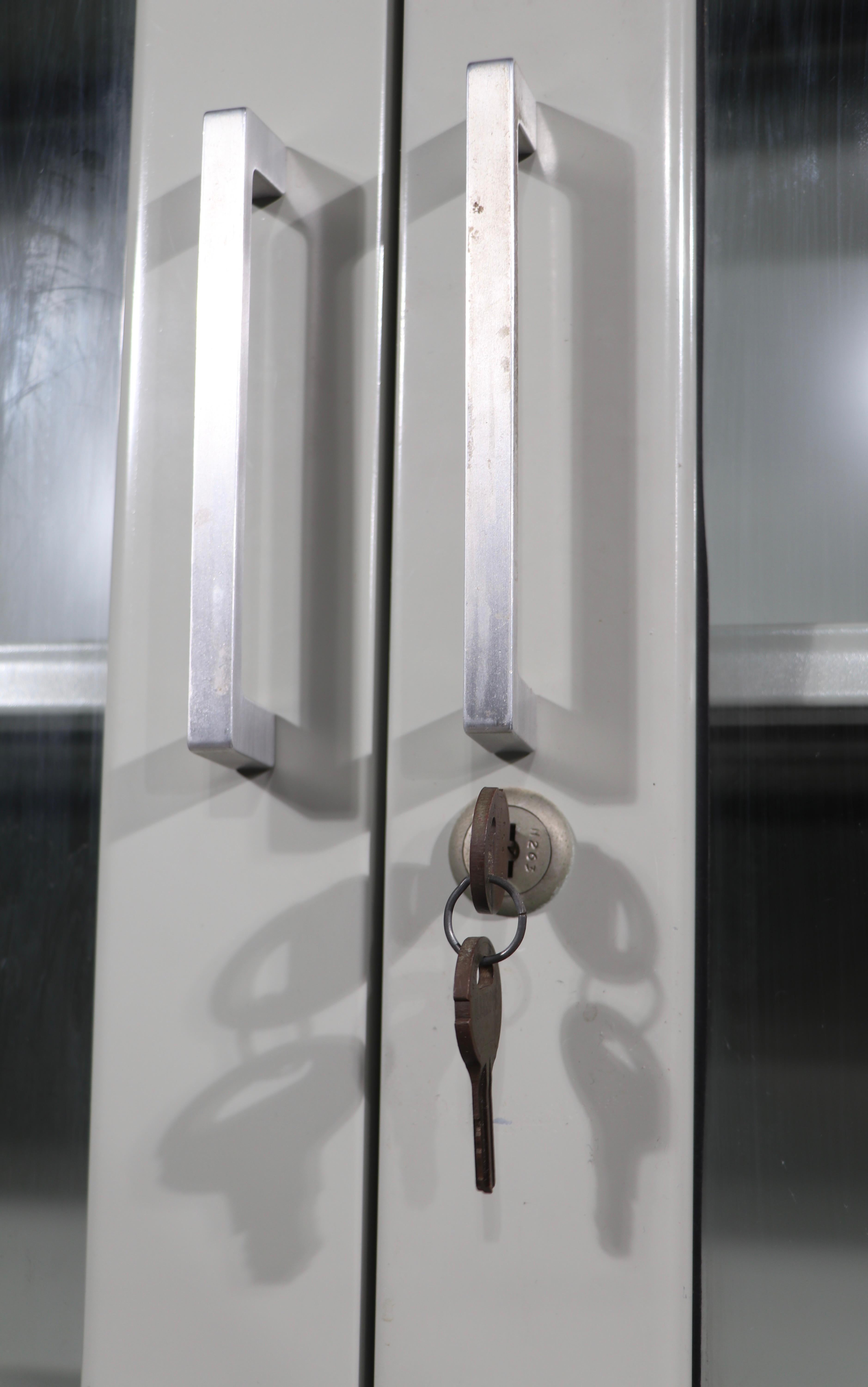 2 Steel Industrial Commercial Glass Door Display Storage Cases at ...