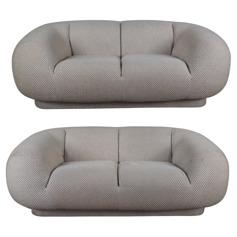 2 Steve Chase Sculptural Mid-Century Modern Wool "Amphibious" Settee ...