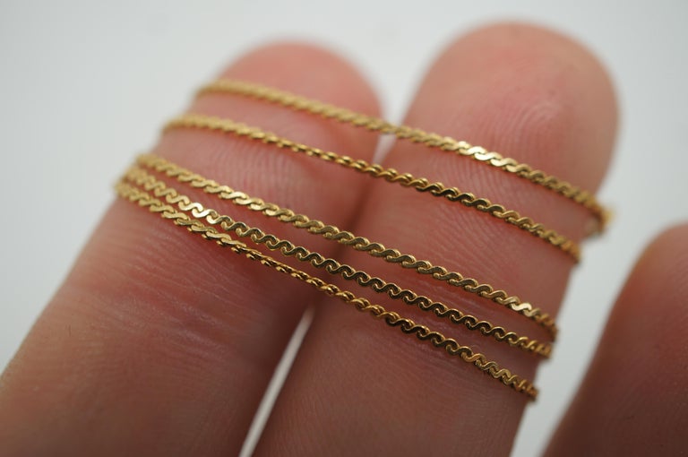 2 UnoAErre Aurea Italy 14K Yellow Gold Serpentine Chains 15" and 18" 2 ...