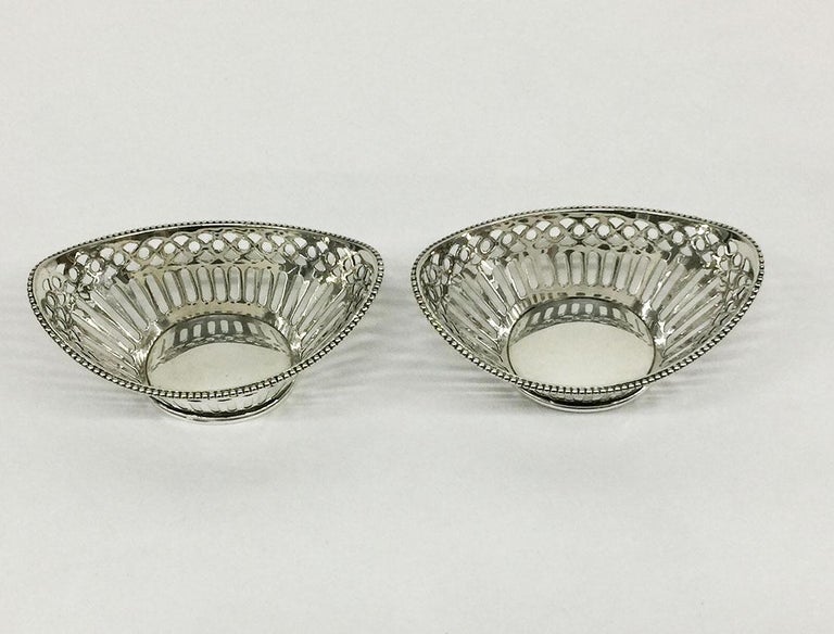 2 Very Small Dutch Silver Bonbon Baskets For Sale at 1stDibs