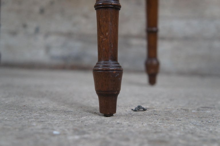2 Victorian Revival Old Colony Furniture Walnut Burl Round Spindle Leg ...