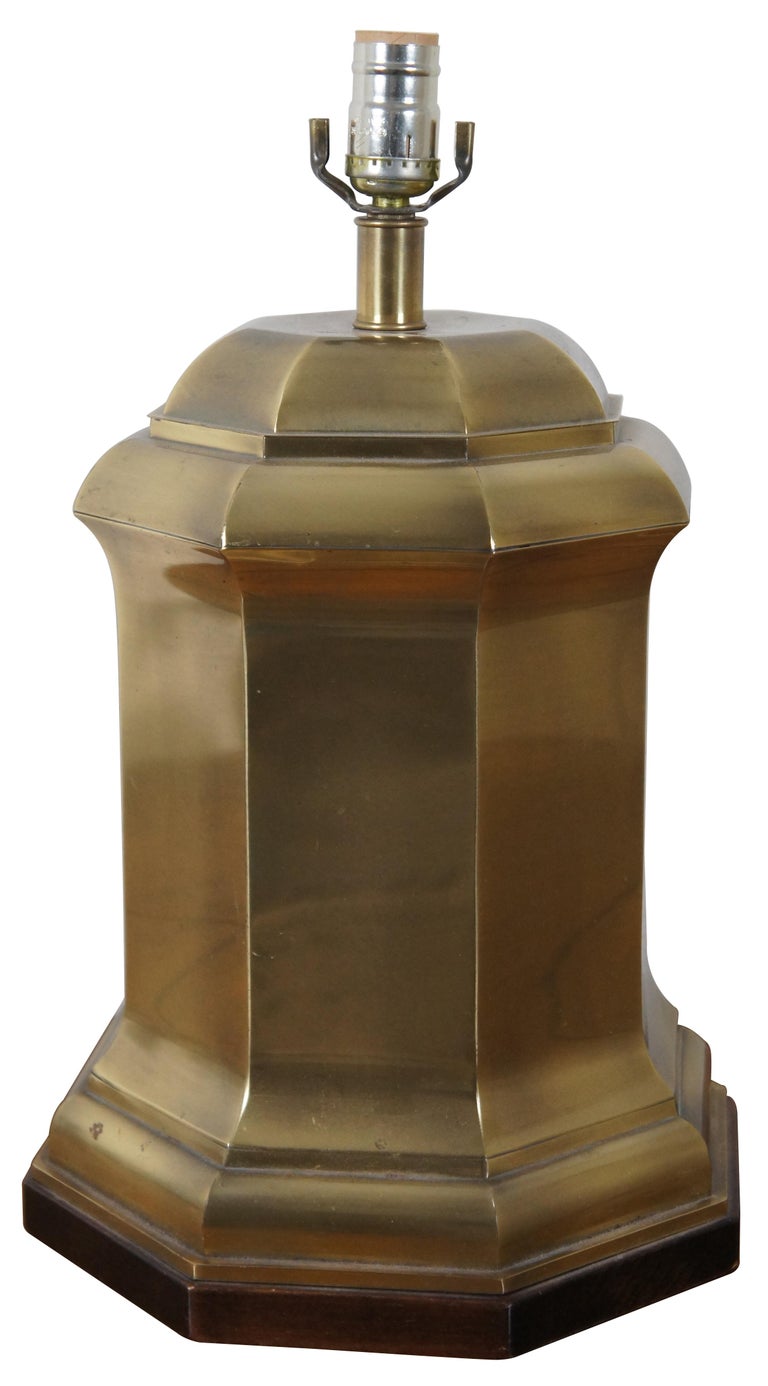 2 Vintage 1990s Chinoiserie Brass Octagonal Tea Canister Lamps ...
