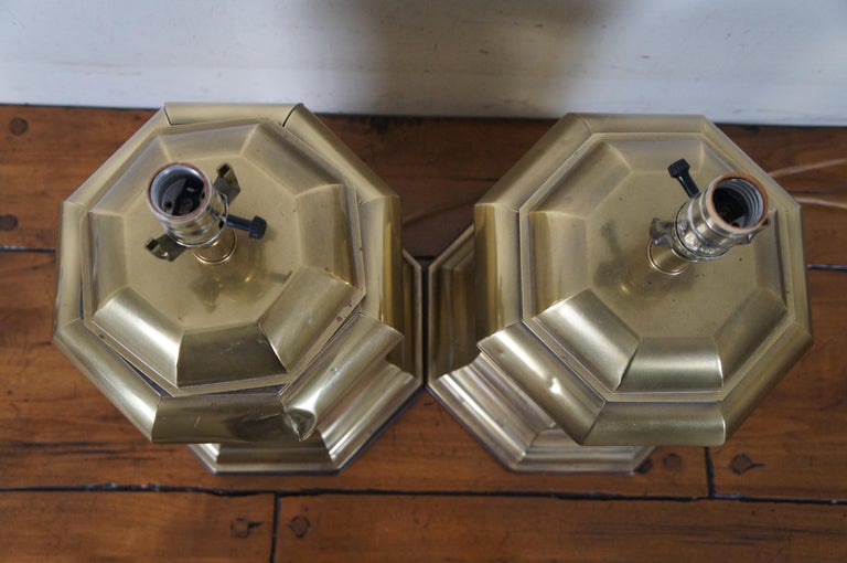 2 Vintage 1990s Chinoiserie Brass Octagonal Tea Canister Lamps ...