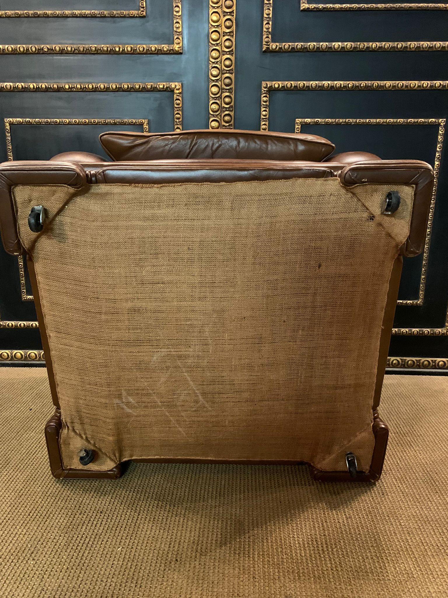 2 Vintage Chesterfield Armchairs Cigar Lounge Seat Brand Dellbrook ...