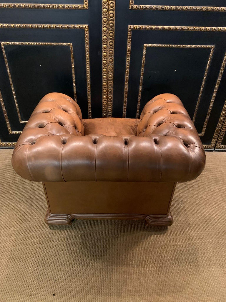 2 Vintage Chesterfield Armchairs Cigar Lounge Seat Brand Dellbrook ...