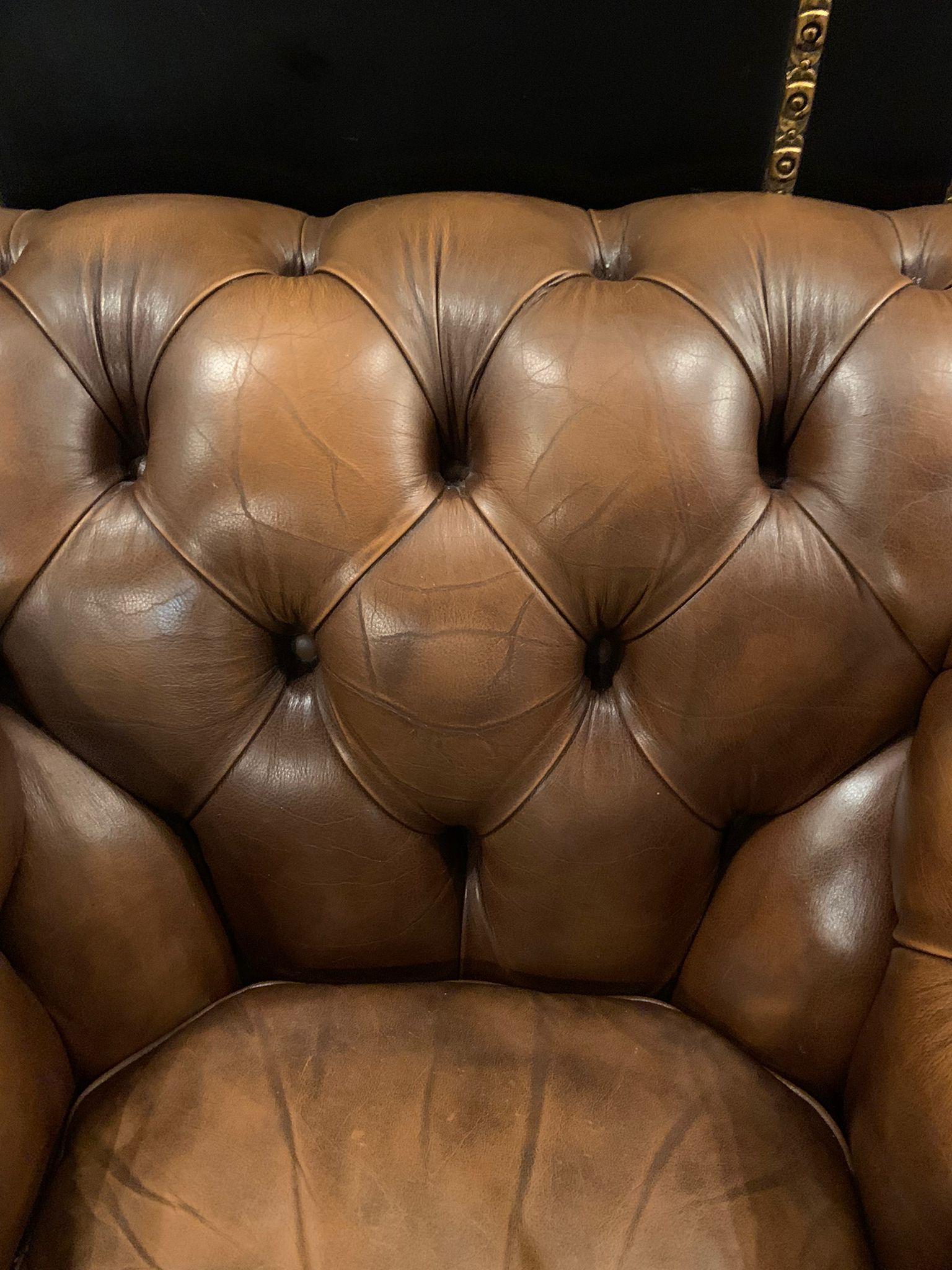 2 Vintage Chesterfield Armchairs Cigar Lounge Seat Brand Dellbrook ...