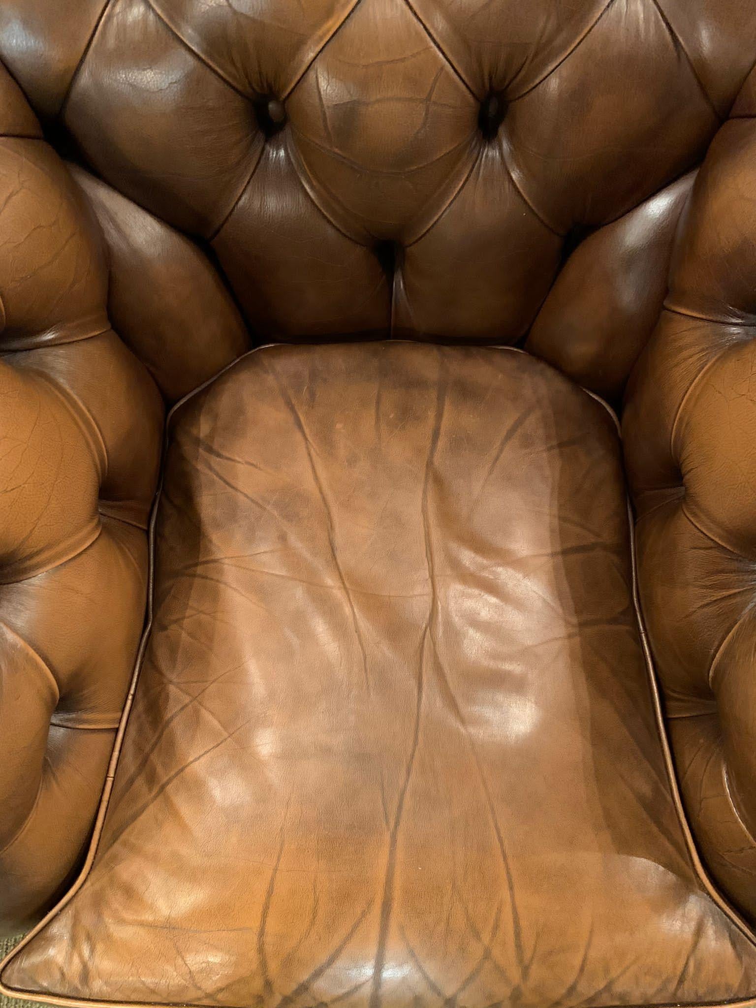 2 Vintage Chesterfield Armchairs Cigar Lounge Seat Brand Dellbrook ...