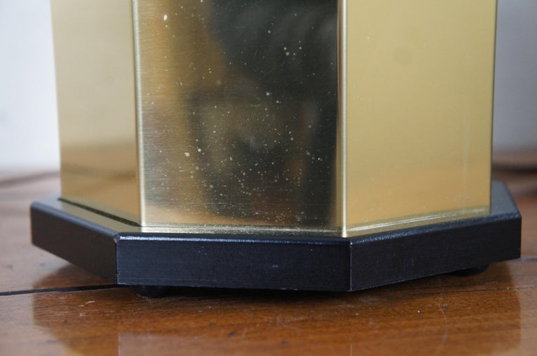 2 Vintage Chinoiserie Brass Octagonal Tea Caddy Canister Lamps ...