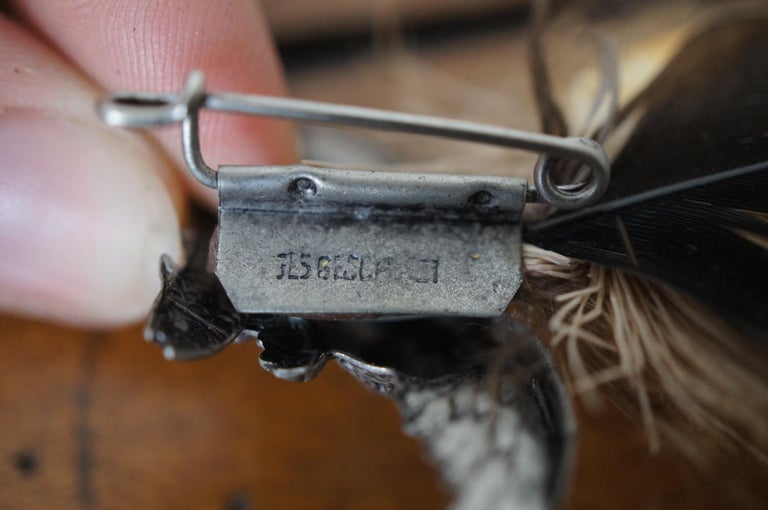 2 Vintage German Jes Geschutzt Hunting Hat Pins Eagle Pheasant Grouse ...