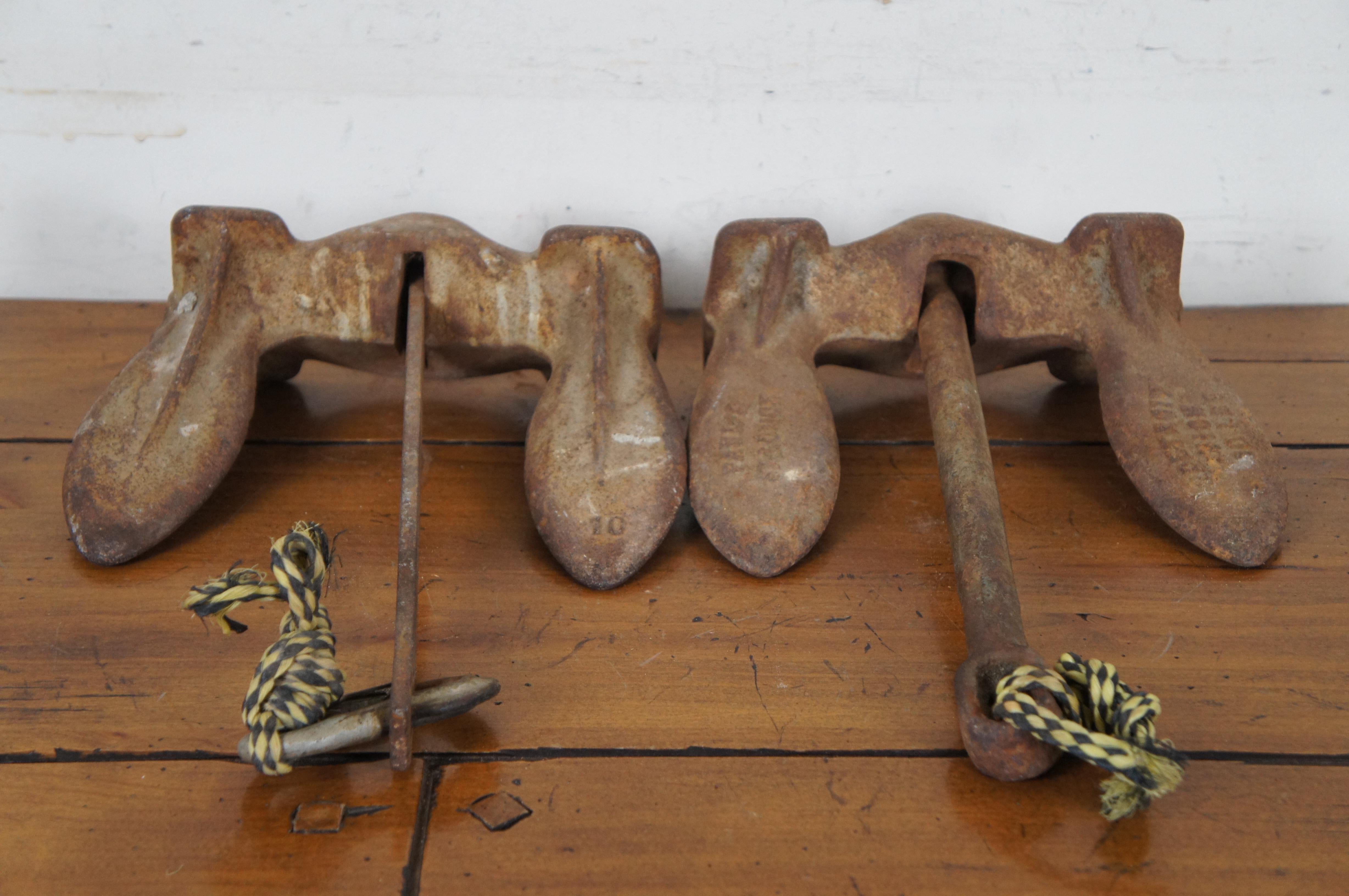 2 Vintage Heavy Cast Iron 10lb Stockless Nautical Boat Anchors Paul ...