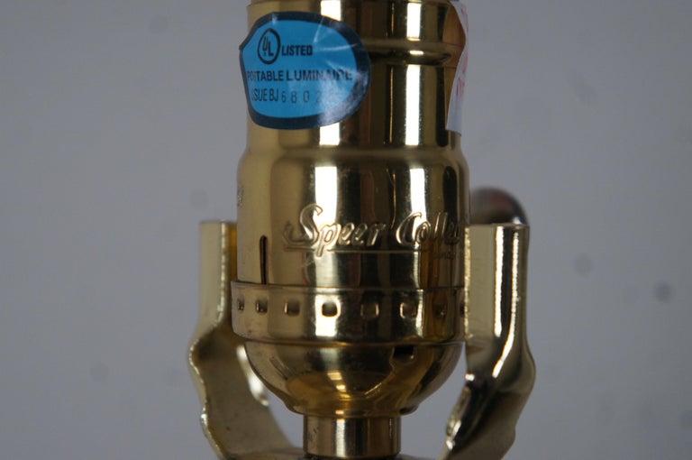 2 Vintage Speer American Empire Black Marble and Brass Table Lamps ...