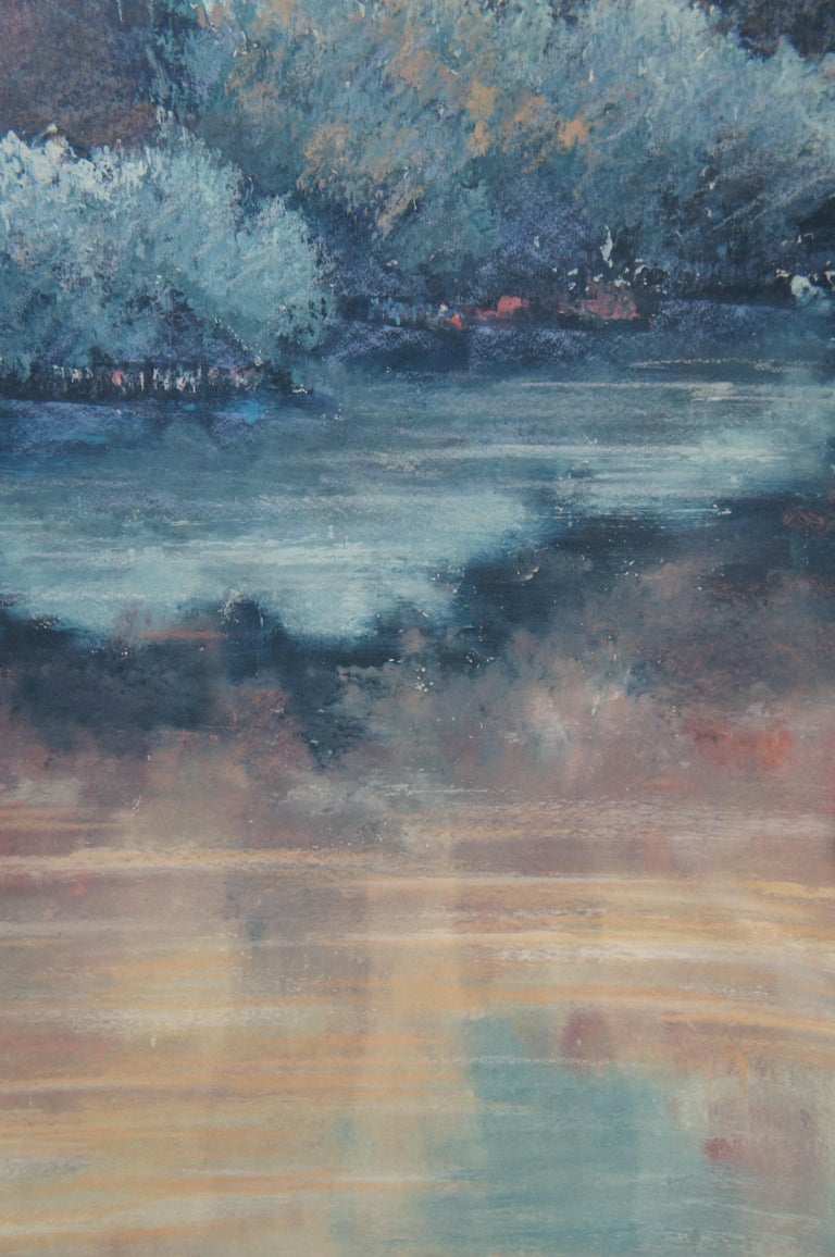 2 Vintage Watercolor Landscape Summer Reflections in Acrylic Shadow Box ...