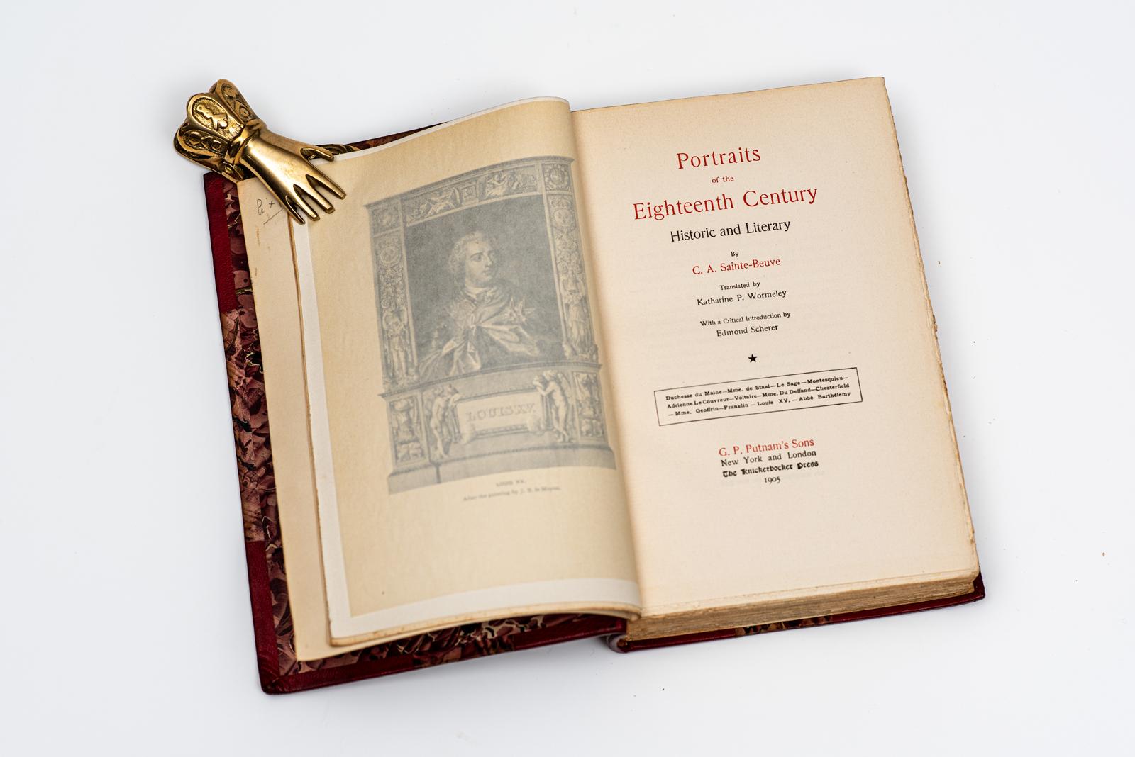 2 Volumes. C.A. Sainte-Beuve, Portraits of the Eighteenth Century. For ...
