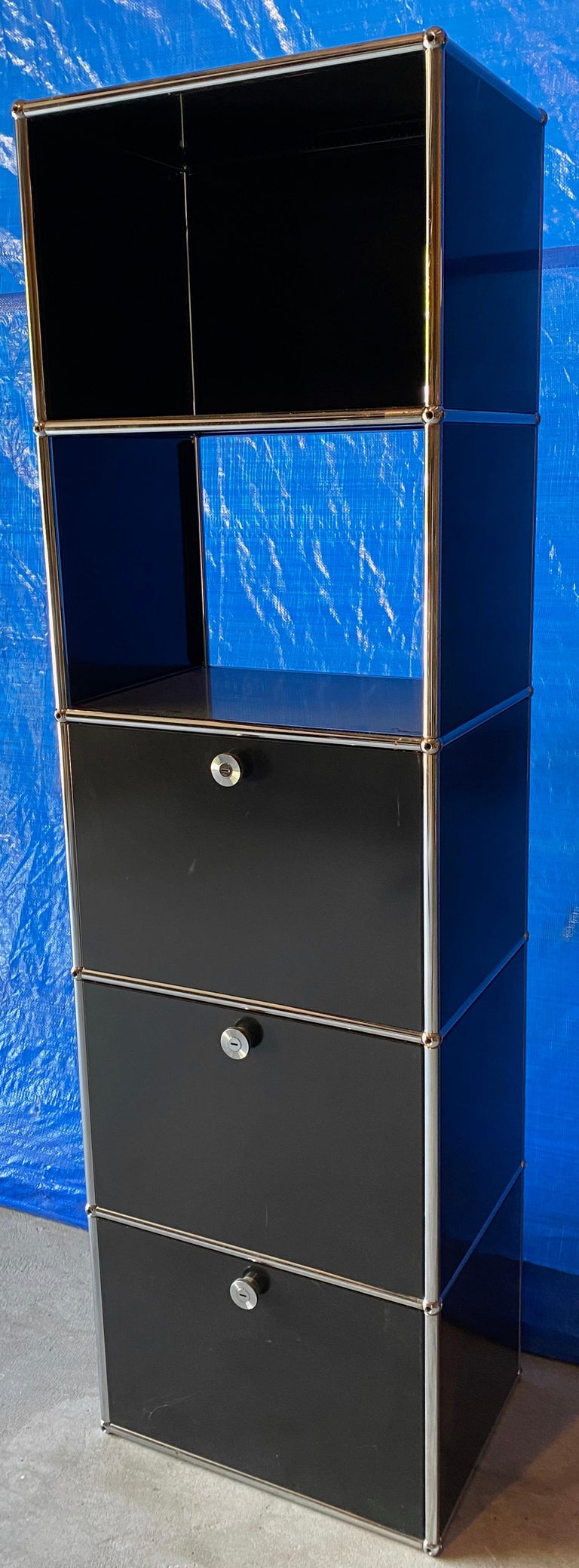 Black USM Haller Shelving Cabinet at 1stDibs