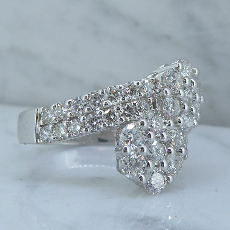 2.0 Carat Diamond Ring, Double Daisy Cluster Design, Diamond Set ...