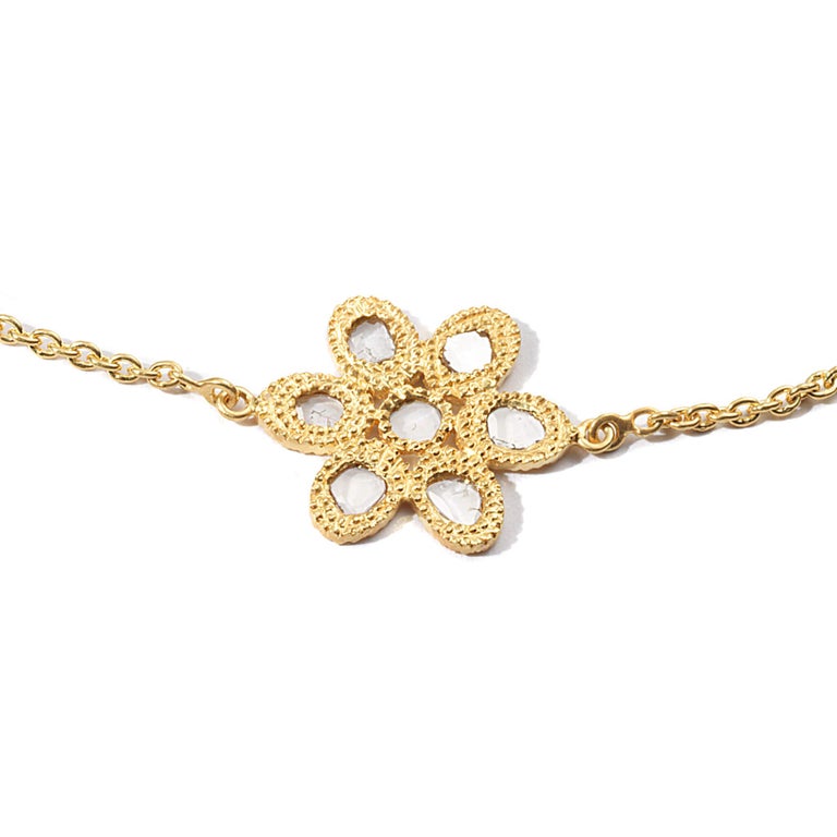 20 Karat Diamond Flower Bracelet For Sale (Free Shipping) at 1stDibs