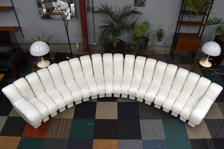 20-Piece De Sede DS600 'Snake' Non-Stop Sectional Sofa in Crème White ...