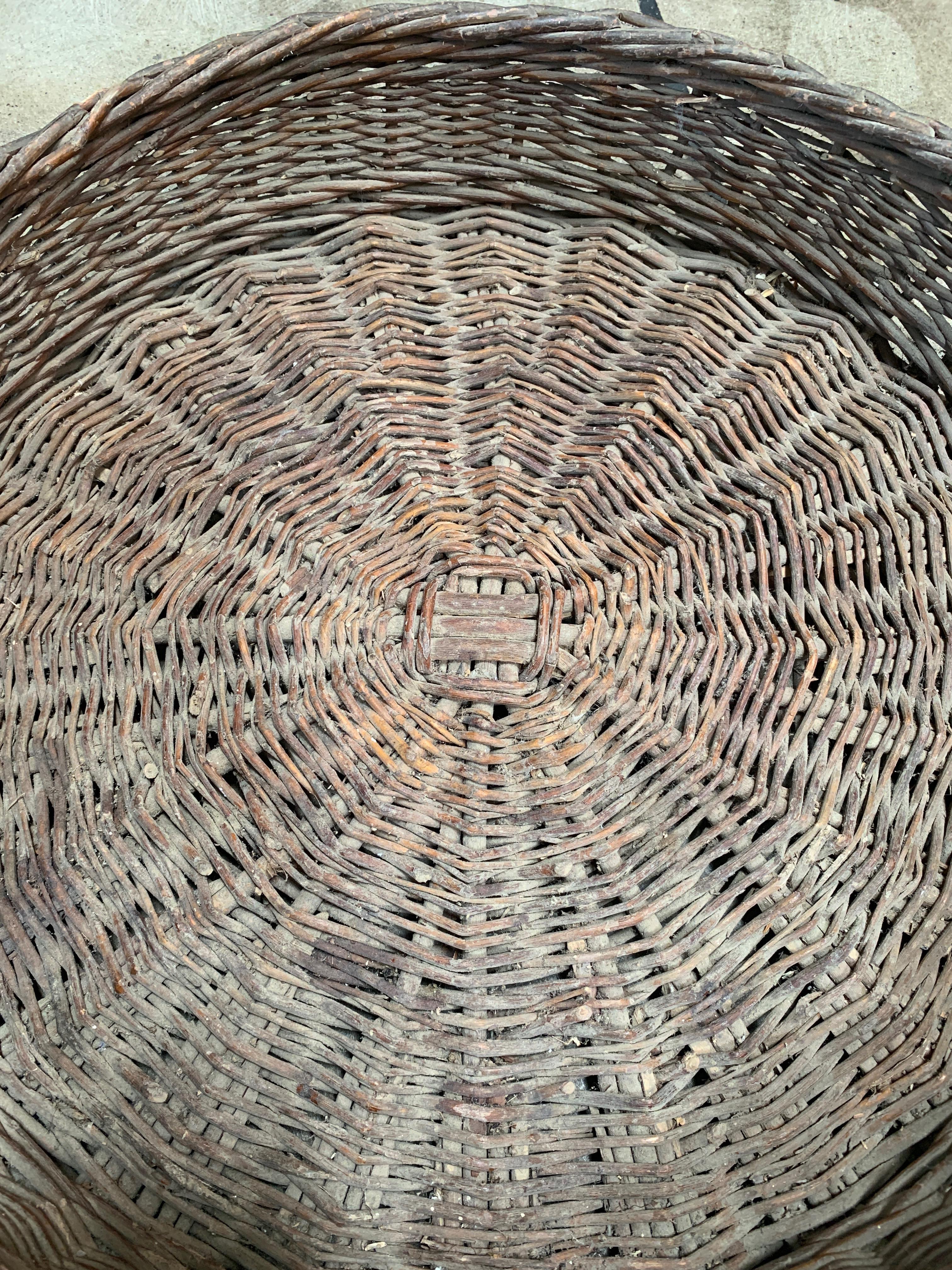 Vintage European Flat Basket at 1stDibs | large flat baskets, flat ...