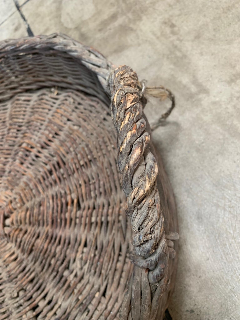 Vintage European Flat Basket at 1stDibs | large flat baskets