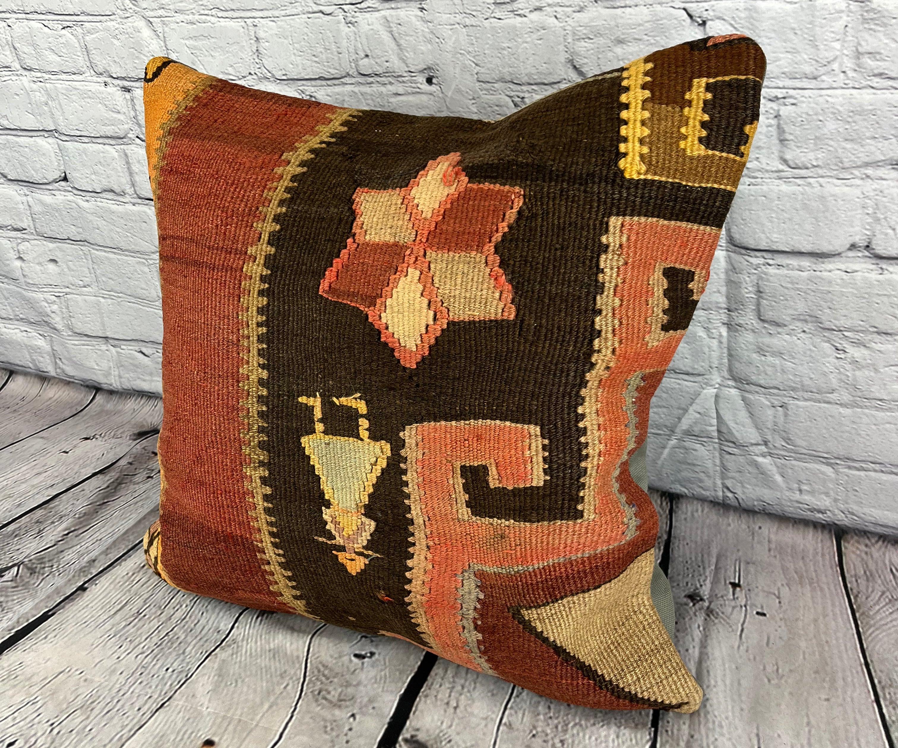20 x 20 Kilim Turkish Natural Ottoman Elegance Pillow Cushion Cover ...