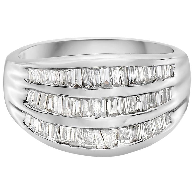 2.00 Carat 3-Row Channel Set Semi Eternity Diamond Band Ring For Sale ...