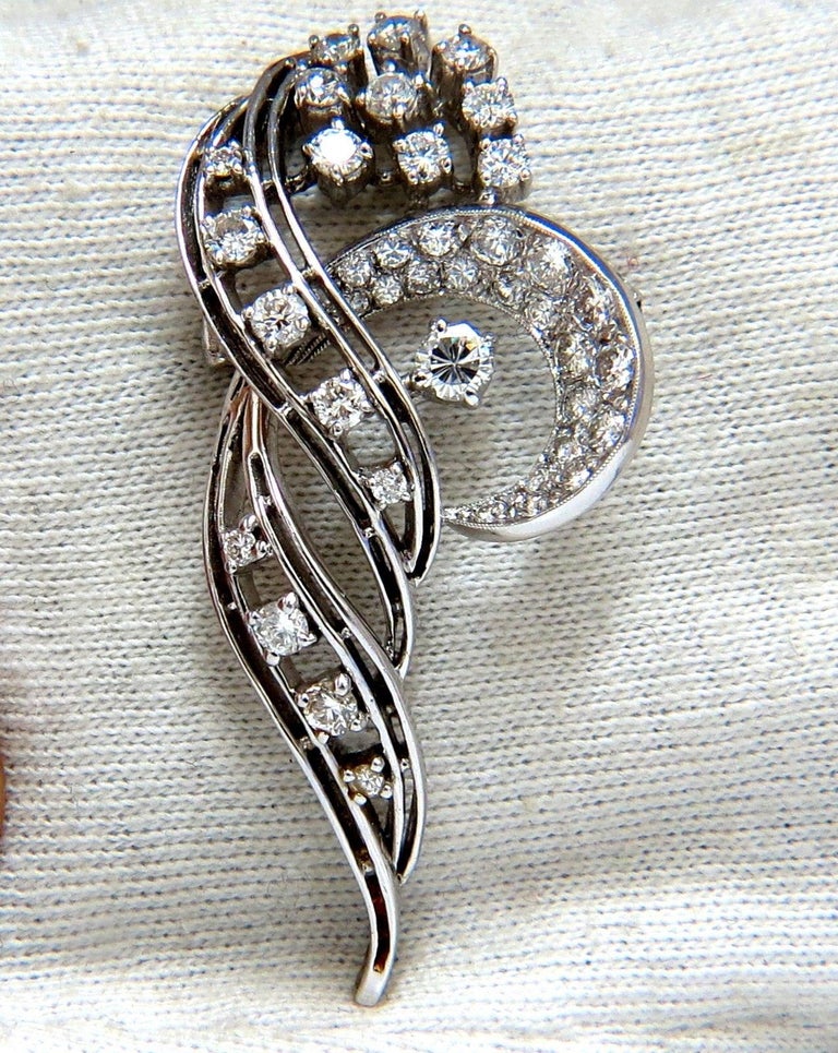 2.00 Carat Diamonds Cluster Brooch Pendant Pin Platinum Estate Cluster ...