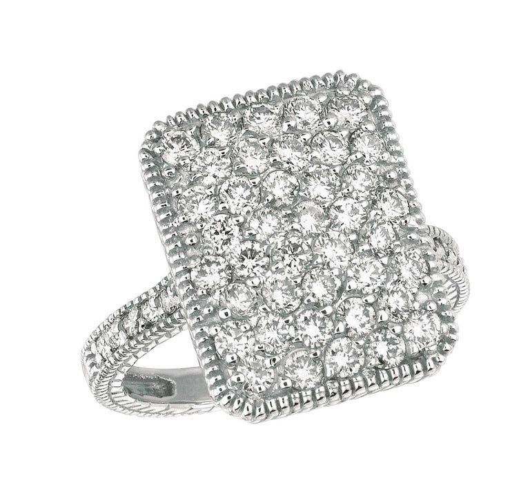 2.00 Carat Natural Diamond Rectangular Shape Ring G SI 14 Karat White ...