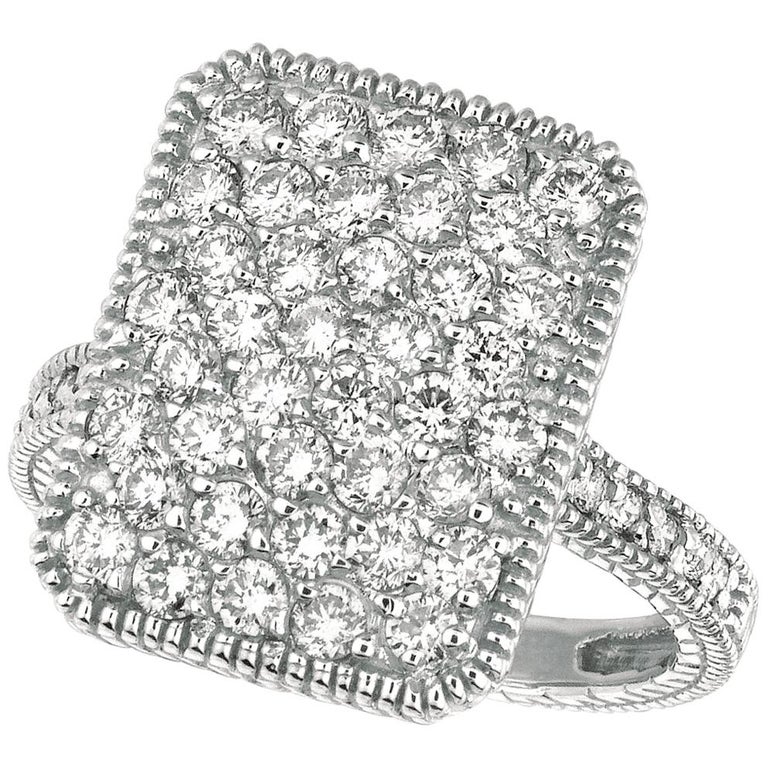 2.00 Carat Natural Diamond Rectangular Shape Ring G SI 14 Karat White ...