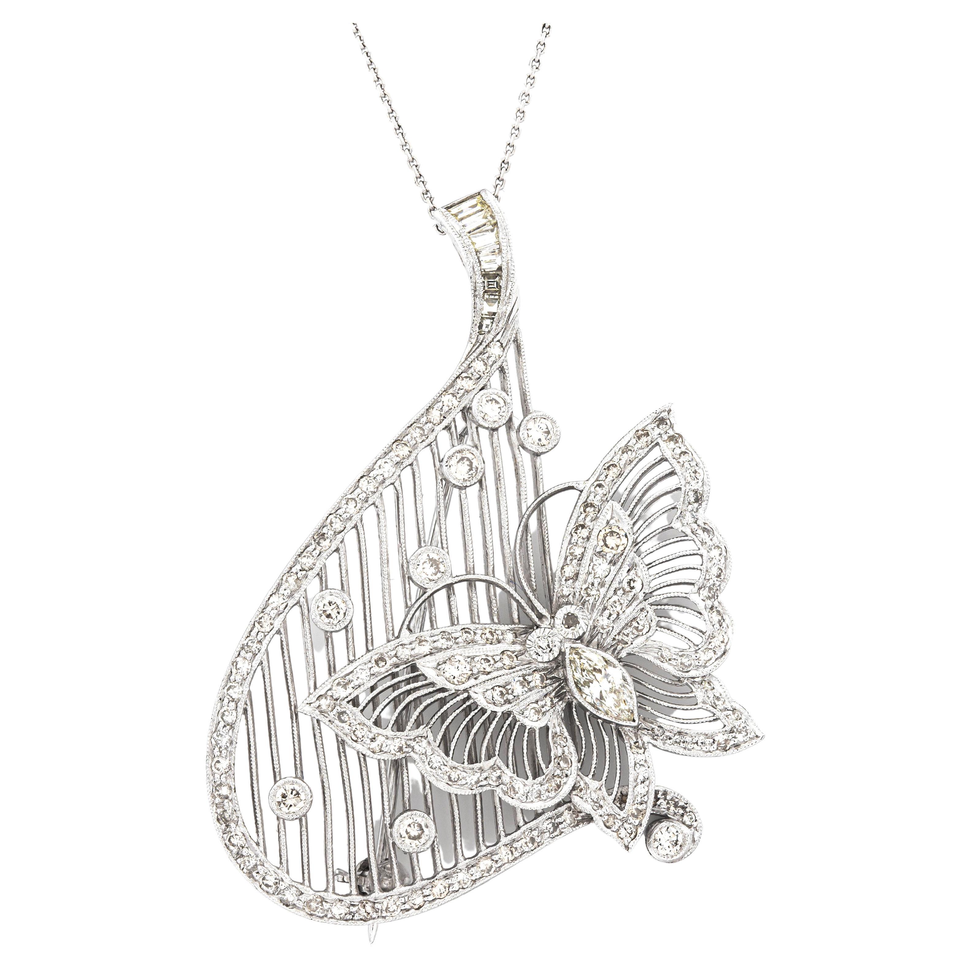 YNY Natural Multicolor Diamond Gold Sunburst Pendant Brooch For Sale at ...