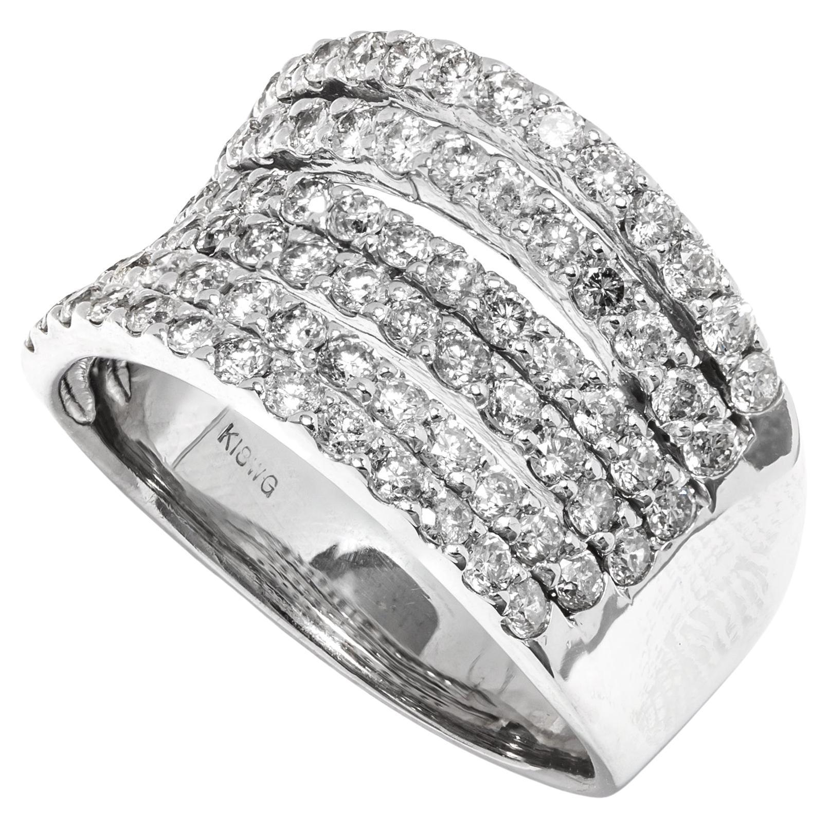 2.00 Ct Natural White Round Brilliant and Taper Diamonds Ring For Sale ...