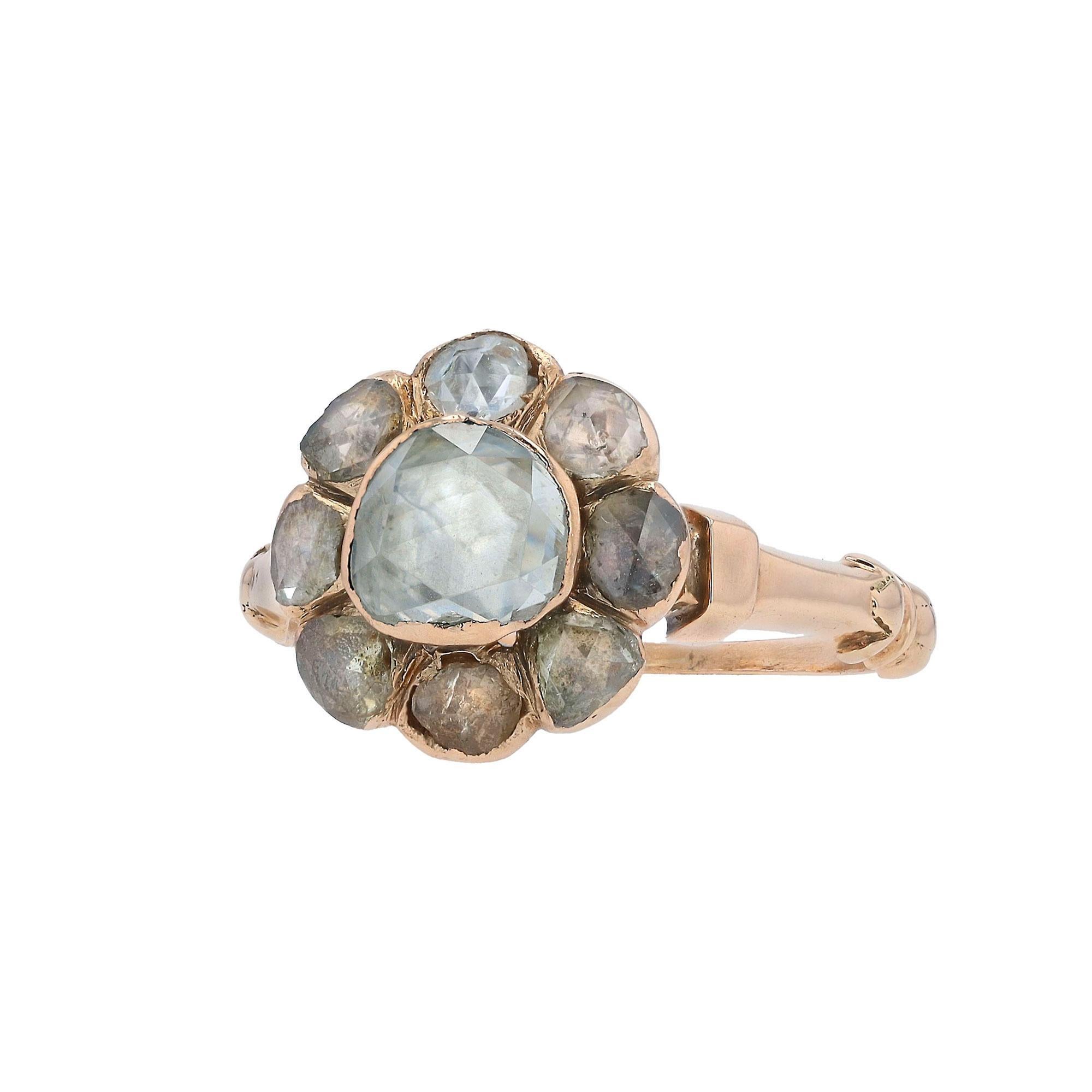 200 Year Old Georgian Rose Cut Diamond Engagement Ring For Sale at 1stDibs