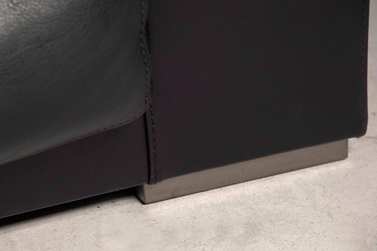 2000 Baxter Black Leather Sofas and Coffee Table For Sale at 1stDibs